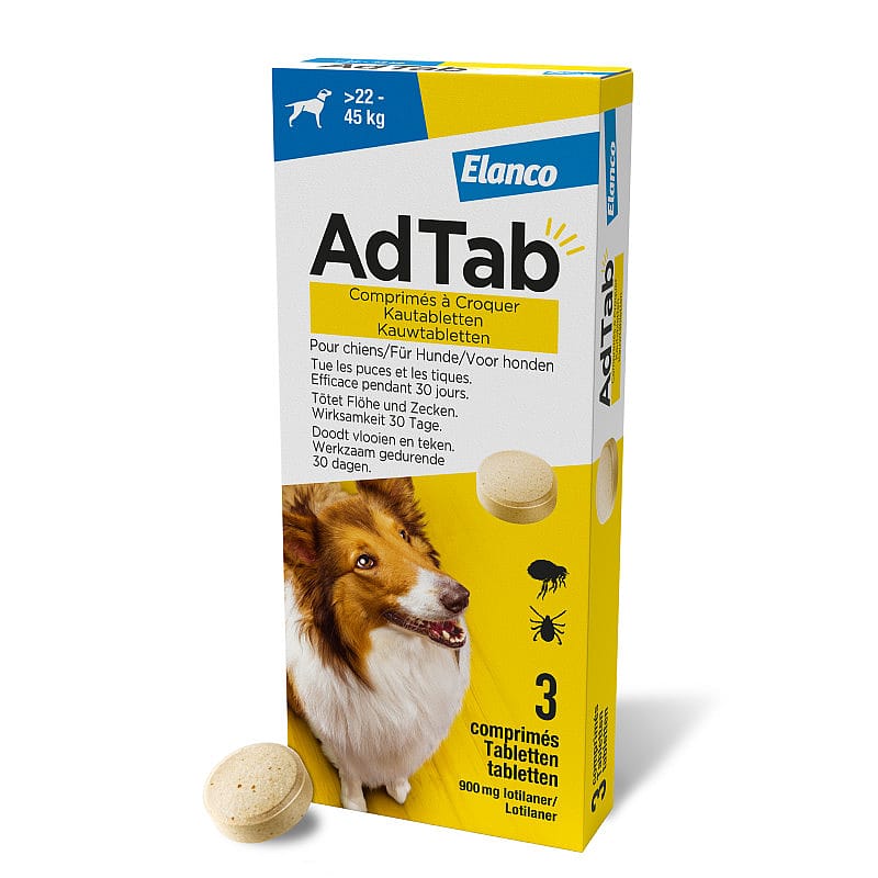 AdTab Hond Vlo Teek 3 Kauwtabletten | 22 - 45 kg | 13414.4